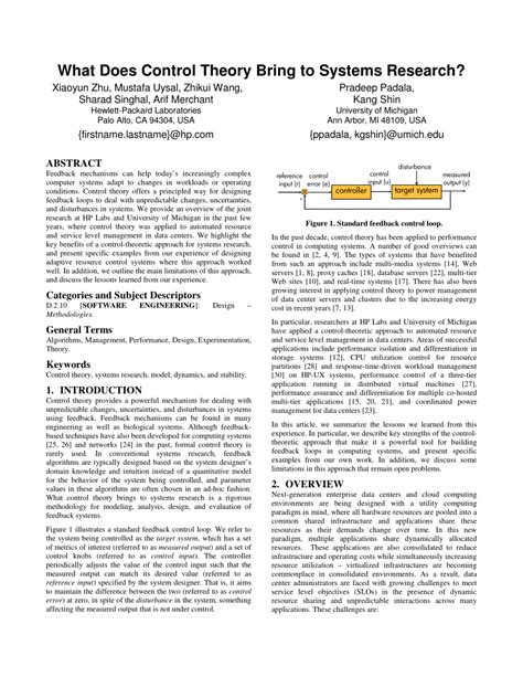 Pdf What Does Control Theory Bring To Systems Research