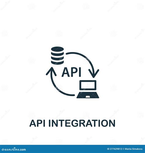 api integration icon monochrome simple sign from app development collection stock vector