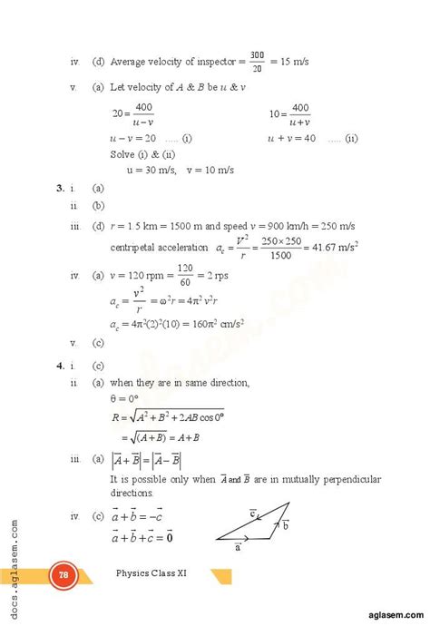 Class Physics Notes For Kinematics PDF Study Material AglaSem