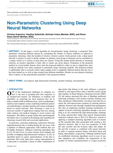 pdf non parametric clustering using deep neural networks