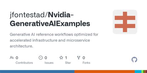 GitHub Jfontestad Nvidia GenerativeAIExamples Generative AI Reference Workflows Optimized For