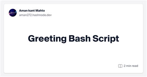 Aman Kant Mahto On Linkedin Greeting Bash Script