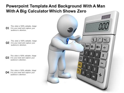 Powerpoint Template And Background With A Man With A Big Calculator