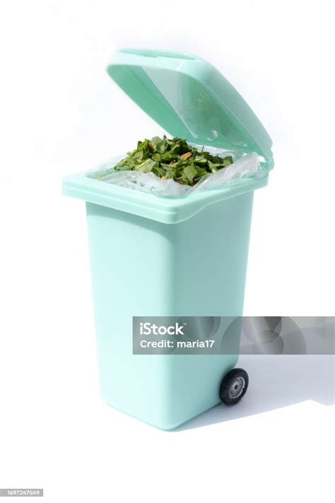 주방 음식물 쓰레기 및 식물 트리밍과 같은 녹색 폐기물을 구성하는 재료로 채워진 쓰레기통입니다 0명에 대한 스톡 사진 및 기타 이미지 Istock