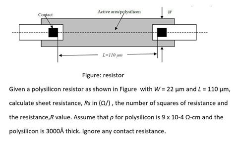 Solved Active Area Polysilicon W Contact L 110 Um Figure