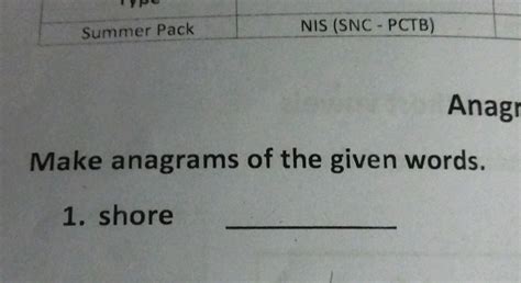 Make Anagrams Of The Given Words 1 Shore Studyx