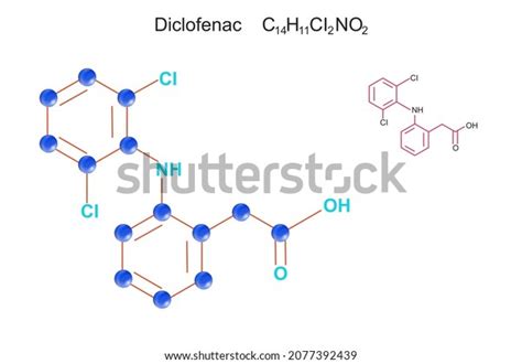 Structure Diclofenac Illustration On White Background Stock Illustration 2077392439 Shutterstock