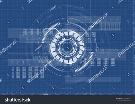 Technological Abstract Digital Blueprint Background Vector Stock Vector Royalty Free