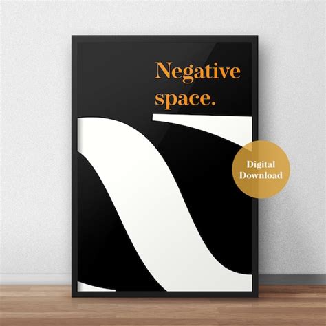 Negative Space Design Principles Typography Graphic Etsy