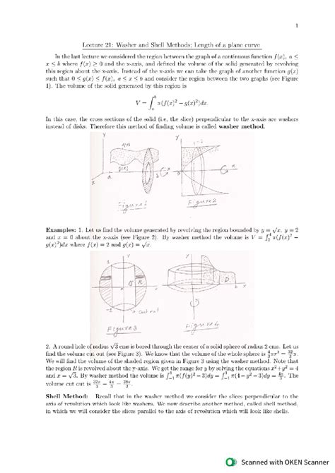 Calculus Washer And Shell Methods Pappuss Theorems Calculus Of Vector Valued Functions