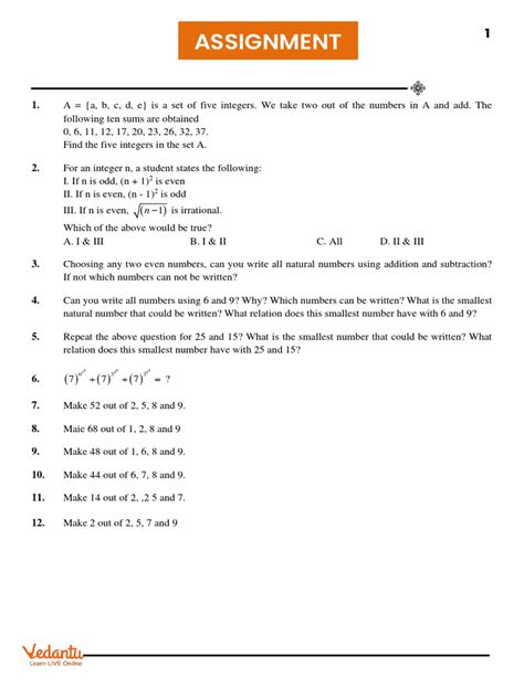 Assignment 1 Playing With Numbers Pdf Numbers Mathematical Objects