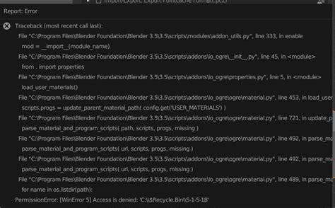 Error When Trying To Enable The Import Export Ogre In Blender · Issue 175 · Ogrecave