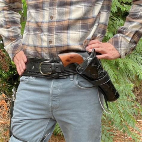 Cross Draw Holster Western Leather Holster Attaches To Belt Old