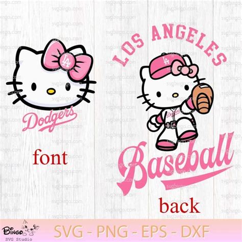 Hello Kitty Los Angeles Dodgers Svg Hello Kitty Pink