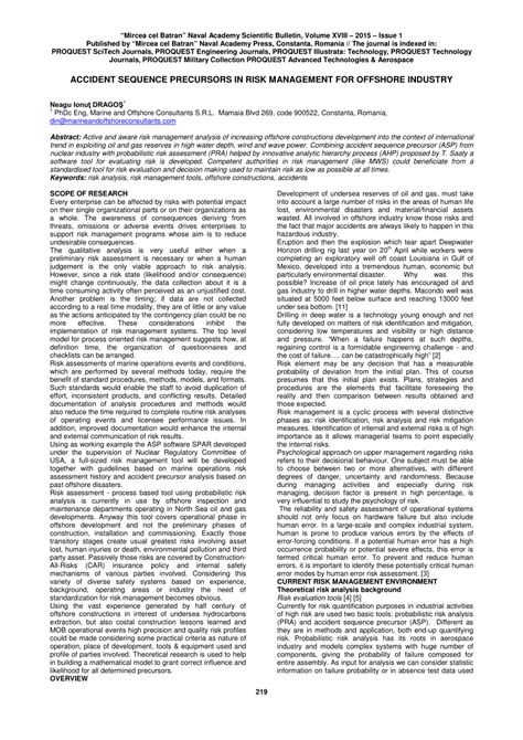 Pdf Accident Sequence Precursors In Risk Management For Offshore Industry