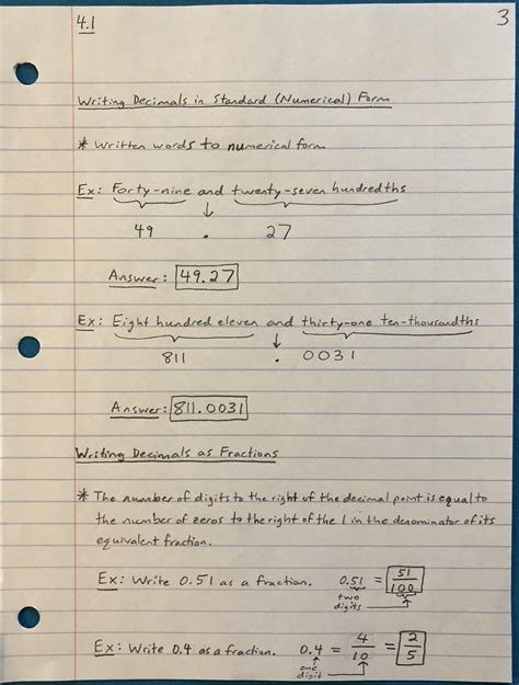 Professor Frank S Math Blog 4 1 Introduction To Decimals Notes