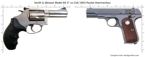 Smith Wesson Model 60 3 Vs Colt 1903 Pocket Hammerless Size Comparison Handgun Hero