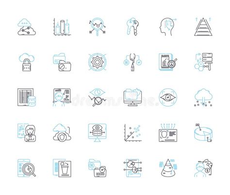 Data Planning Linear Icons Set Analysis Management Insights Visualization Strategy
