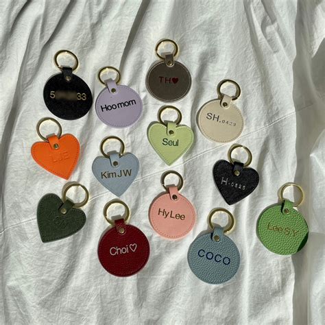 슬샵 가죽 각인 키링 이니셜 네임택 위시버킷