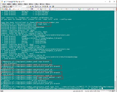 2022 01 06 Repo Sync同步后，repo Branch和所有仓库执行git Branch 都显示no Branches，先repo Start Master All 建分支