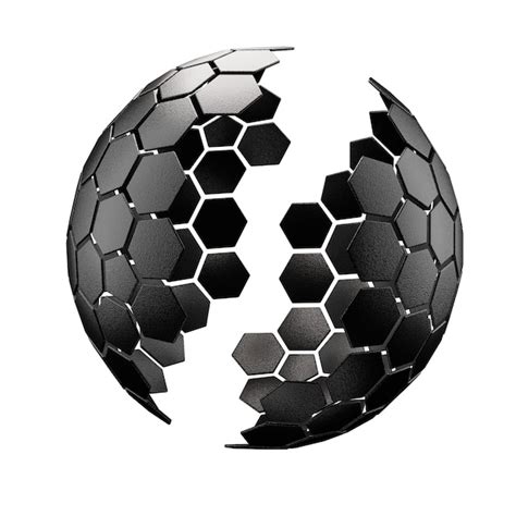 Premium Photo A Black Hexagonal 3d Spherical Mesh