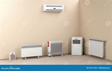 Electric Heaters In The Room Stock Illustration Illustration Of Climate Indoor 87377162