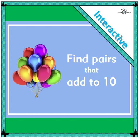 Find Pairs That Add To 10 Readilearn