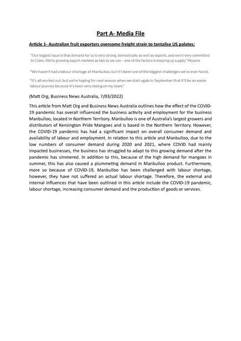 Part A Media File Task 1 Part A Part A Media File Article 1