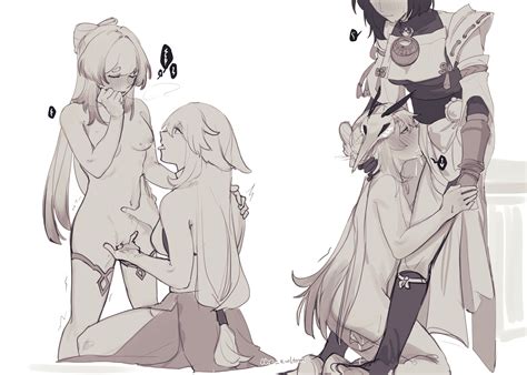 Yae Miko Sangonomiya Kokomi And Kujou Sara Genshin Impact Drawn By The Eviltom Danbooru