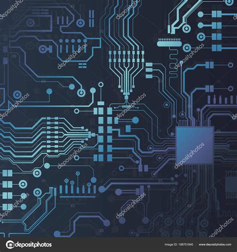 Vector Circuit Board Illustration Abstract Technology Stock Vector