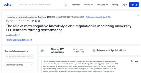 The Role Of Metacognitive Knowledge And Regulation In Mediating