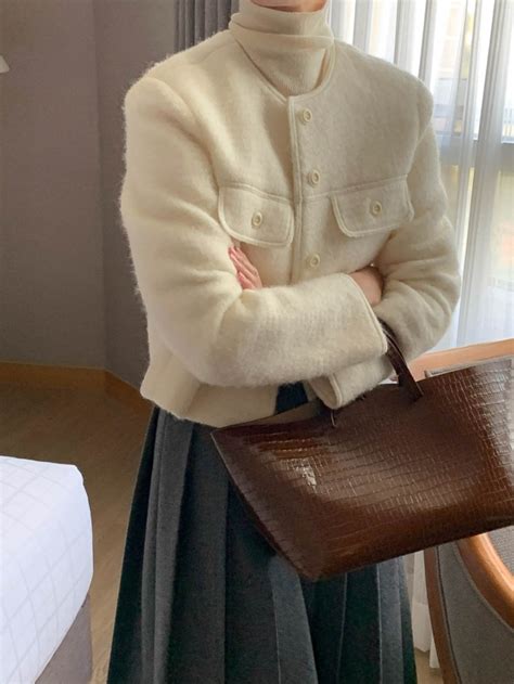 어베인 시그니처 플랏 울자켓 노카라 모헤어 자켓 c
