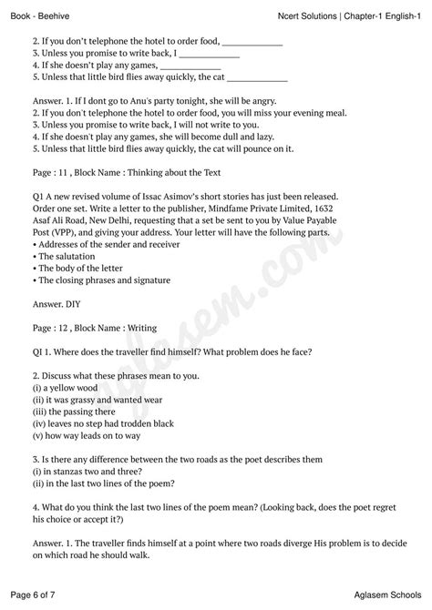 NCERT Solutions 2025 Class 9 English Chapter 1 The Fun They Had The Road Not Taken Question