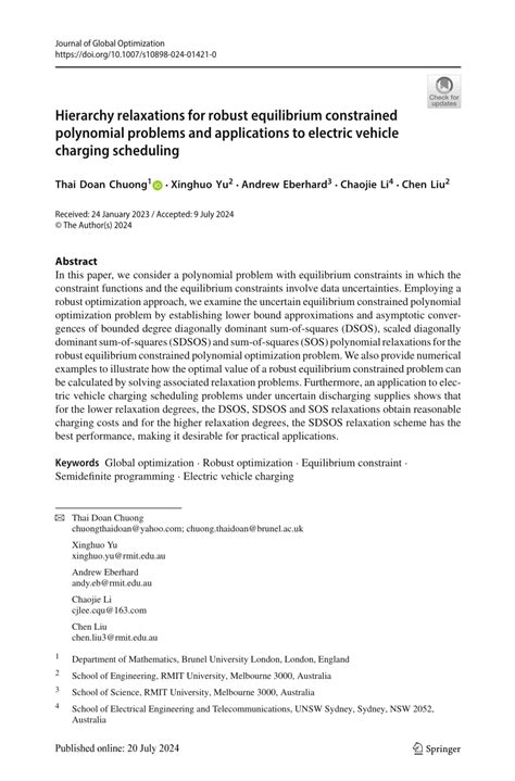 Pdf Hierarchy Relaxations For Robust Equilibrium Constrained Polynomial Problems And
