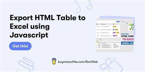 export html table to excel using javascript buymeacoffee
