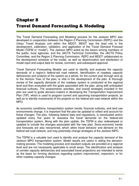 Chapter 8 Travel Demand Model Forecasting Modeling Pdf Transport