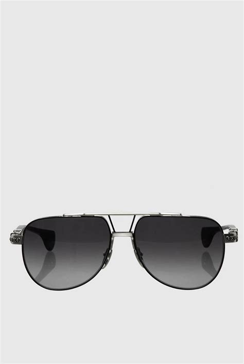 Chrome Hearts очки солнцезащитные из металла и пластика серые мужские ...