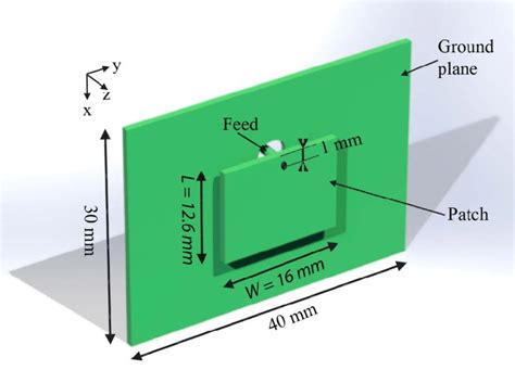1 Structure And Dimensions Of The Designed Microstrip Patch Antenna