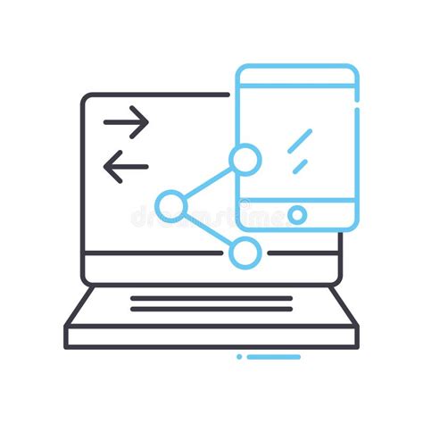 Cross Platform Line Icon Outline Symbol Vector Illustration Concept Sign Stock Vector