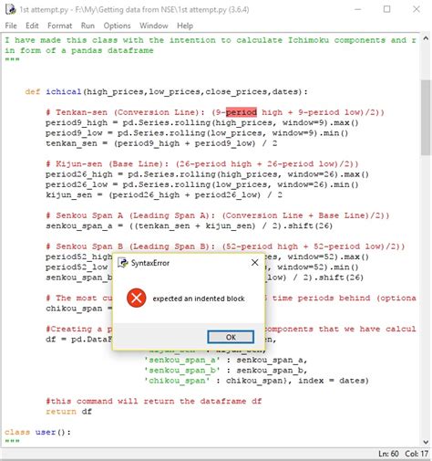 Python 3x Expected An Indent Block In Comment Stack Overflow
