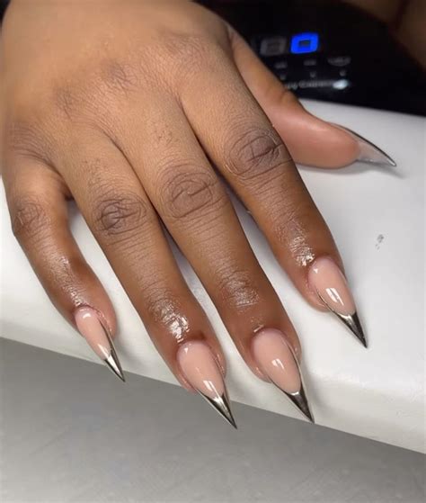 Brown French Tip Nails Stiletto Brown Stilleto Nails Designs Long