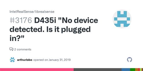 D I No Device Detected Is It Plugged In Issue IntelRealSense Librealsense GitHub