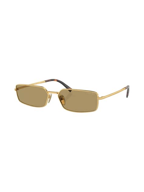 Prada Eyewear Prada Pr A60s Rectangle Sunglasses Gold Farfetch