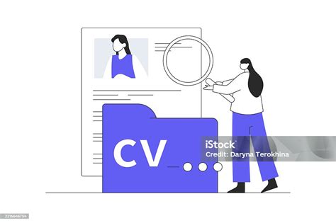 돋보기를 통해 이력서를 폴더로 분류하는 사업가가 후보자 심사 및 채용 과정을 자세히 설명합니다 플랫 만화 벡터 일러스트 레이 션 아이콘 스타일리시한 추상 디자인 랜딩 페이지