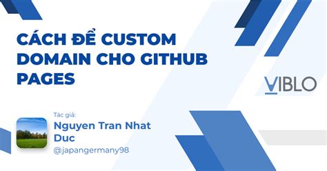 Cách để custom domain cho github pages