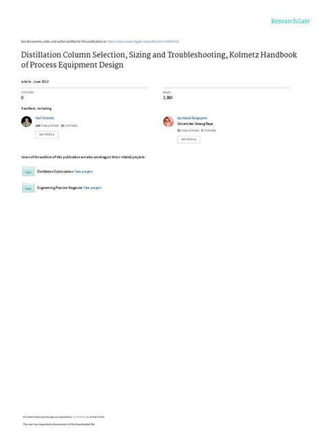Engineering Design Guidelines Distillation Column Rev4 Pdf Distillation Chemical Process