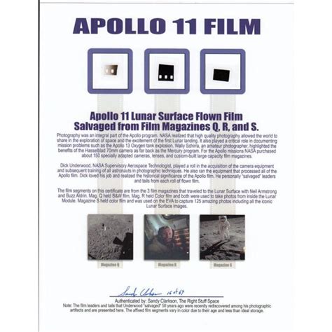 Sold Price Apollo 11 Flown To Lunar Surface Film Sections September 6 0122 8 00 Am Pdt