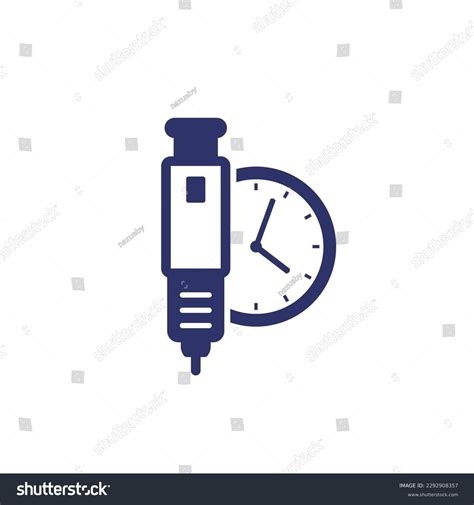 Insulin Injection Time Icon On White Stock Vector Royalty Free 2292908357 Shutterstock