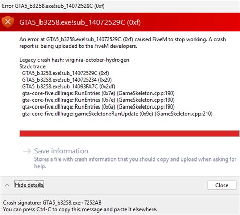 Keep Crashing With This Error Server Discussion Cfxre Community