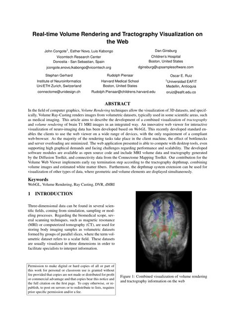 Pdf Real Time Volume Rendering And Tractography Visualization On The Web